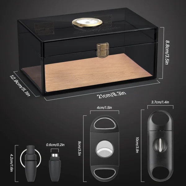 Scotte Acrylic Cigar Humidor Box - Cigar humidor cabinets & accessories ...